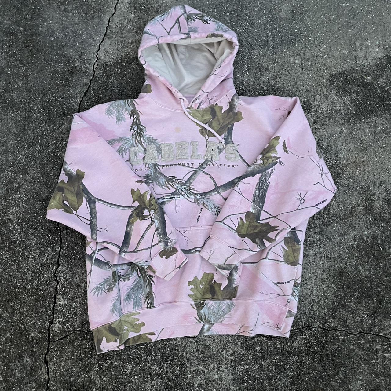 Pink realtree camo hoodie *Fits like XL* *stain... - Depop