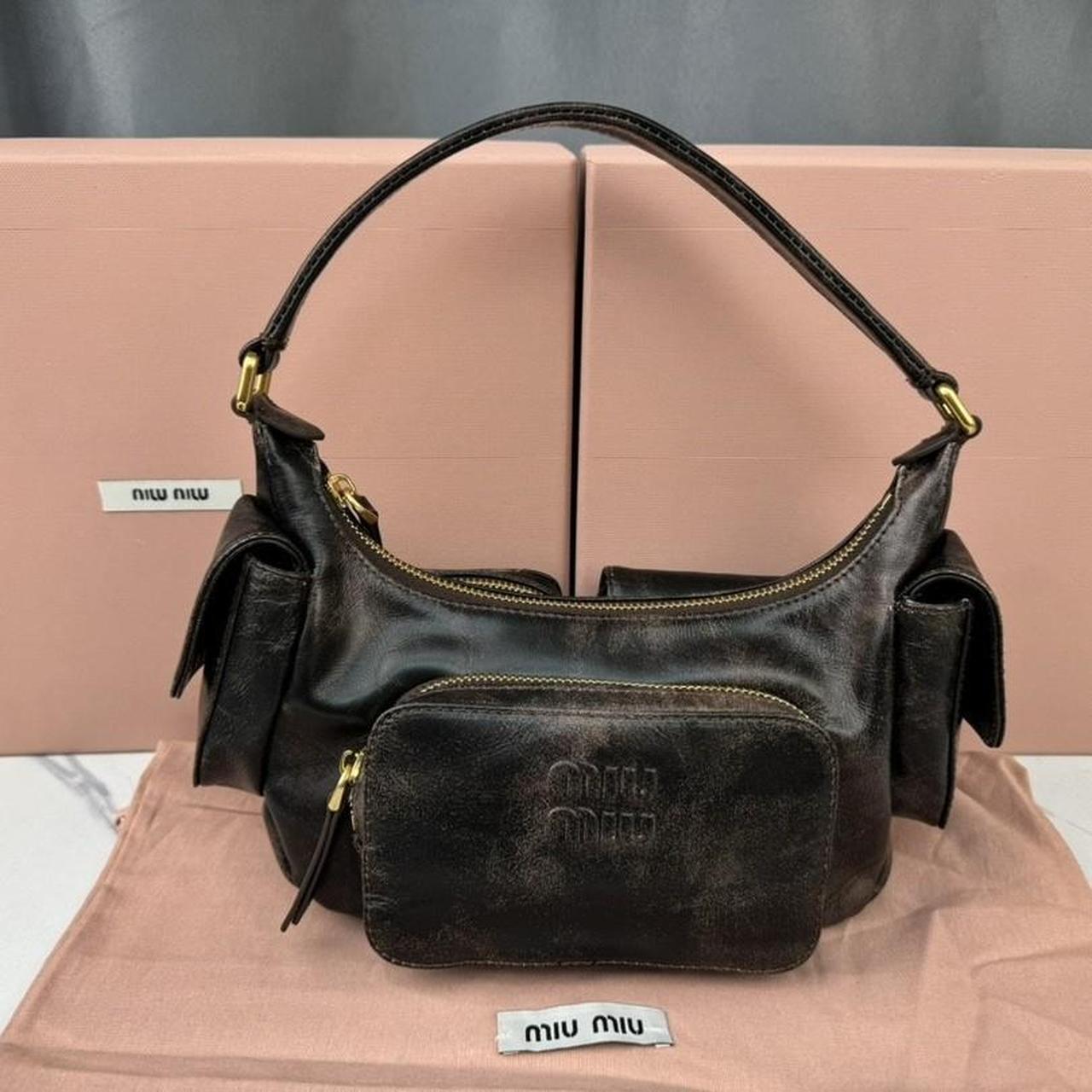 Miu Miu motorcycle underarm bag Dimensions: bottom... | Depop