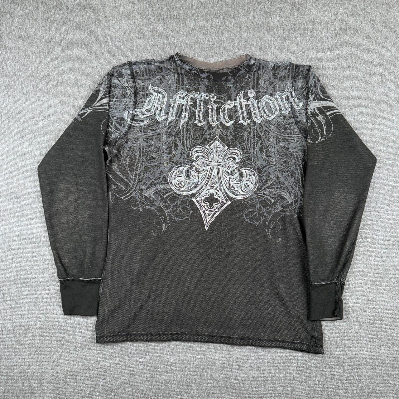 Affliction Thermal Long Sleeve Shirt Men's Medium... | Depop