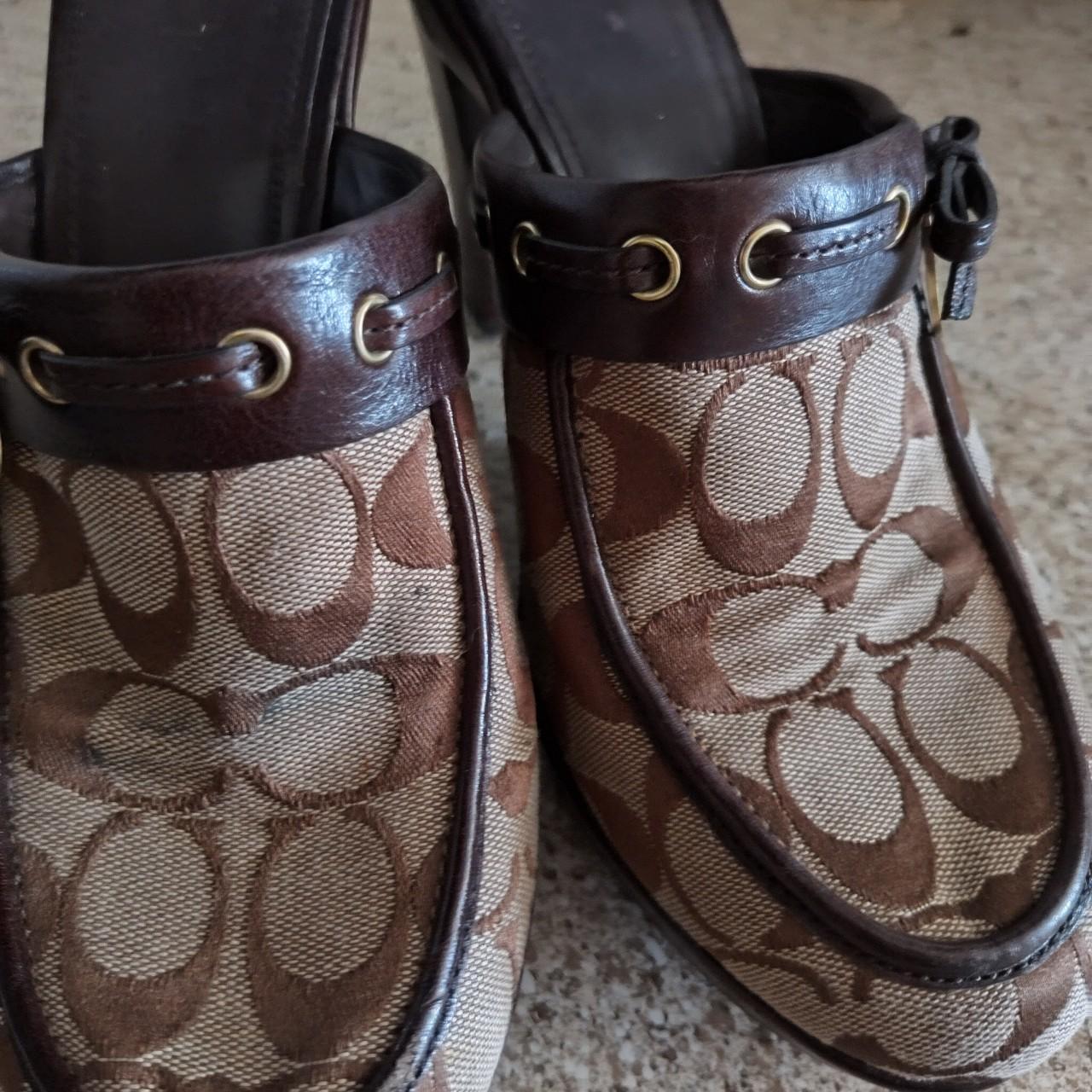 Coach signature print clogs Size 9 #coach #clogs #00... - Depop
