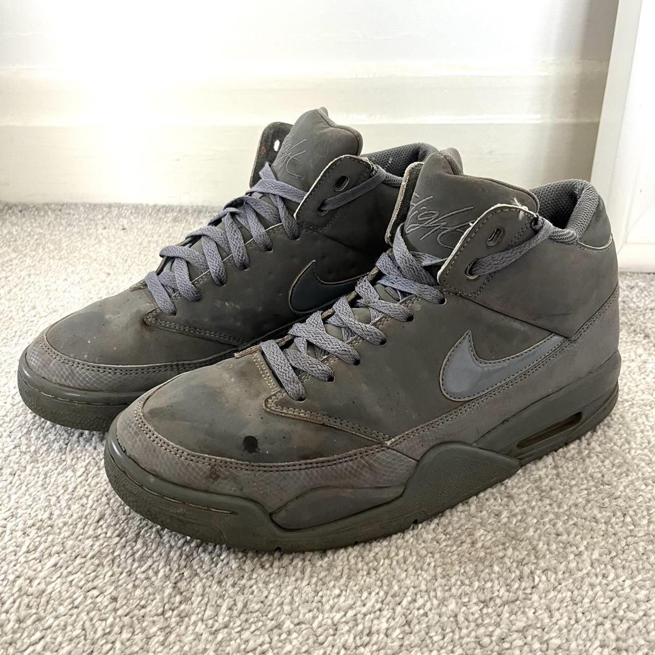 Nike flight grey high top trainers these are in good... - Depop