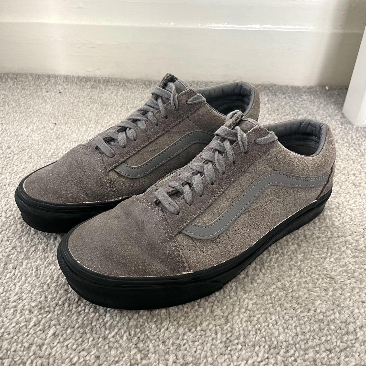 Vans grey suede trainers Size 6 Lace up grey vans.... - Depop