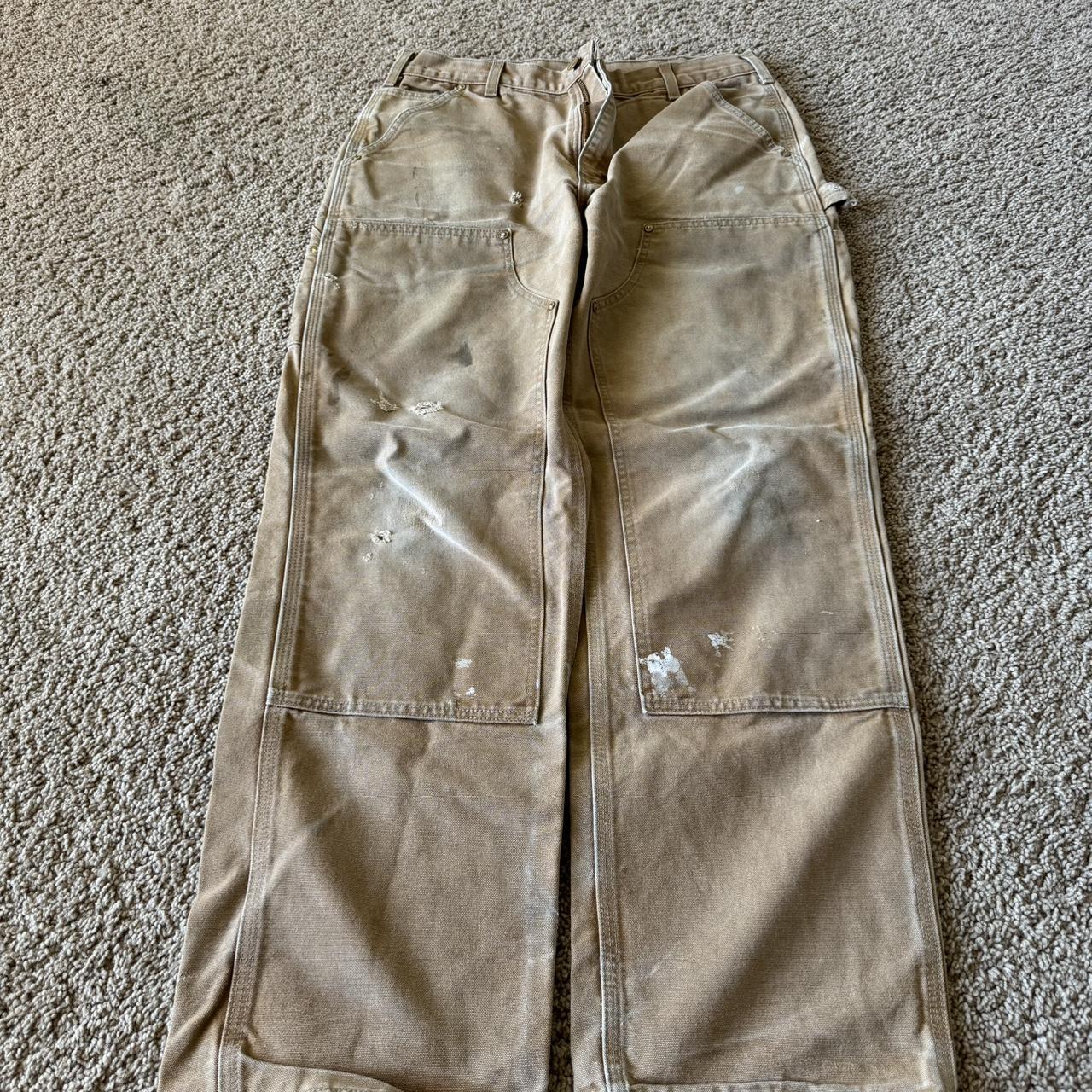 Vintage Carhartt Double Knees Made in the USA 34x32... - Depop