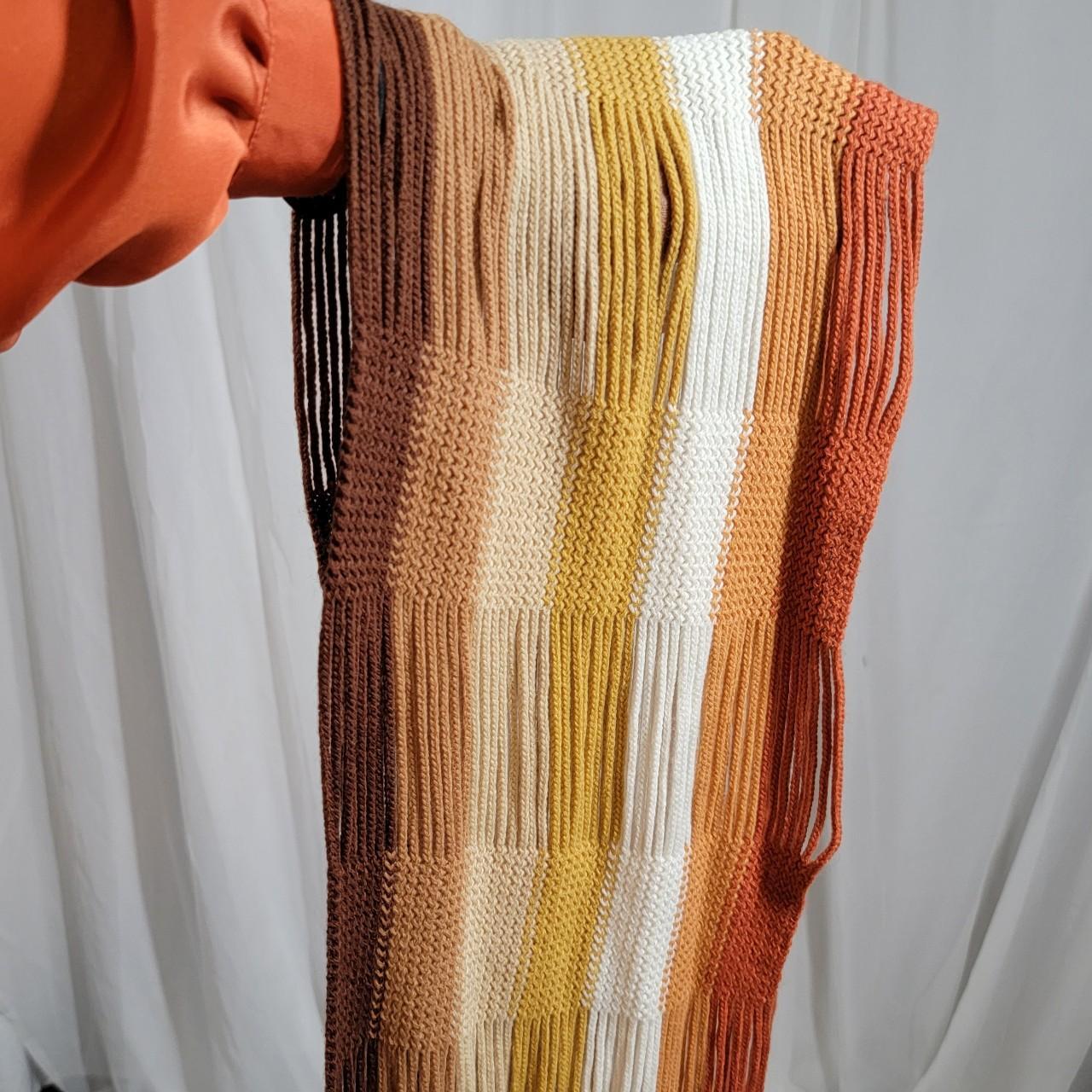 Candy Corn Colored Knit Scarf Cute fall/winter... - Depop