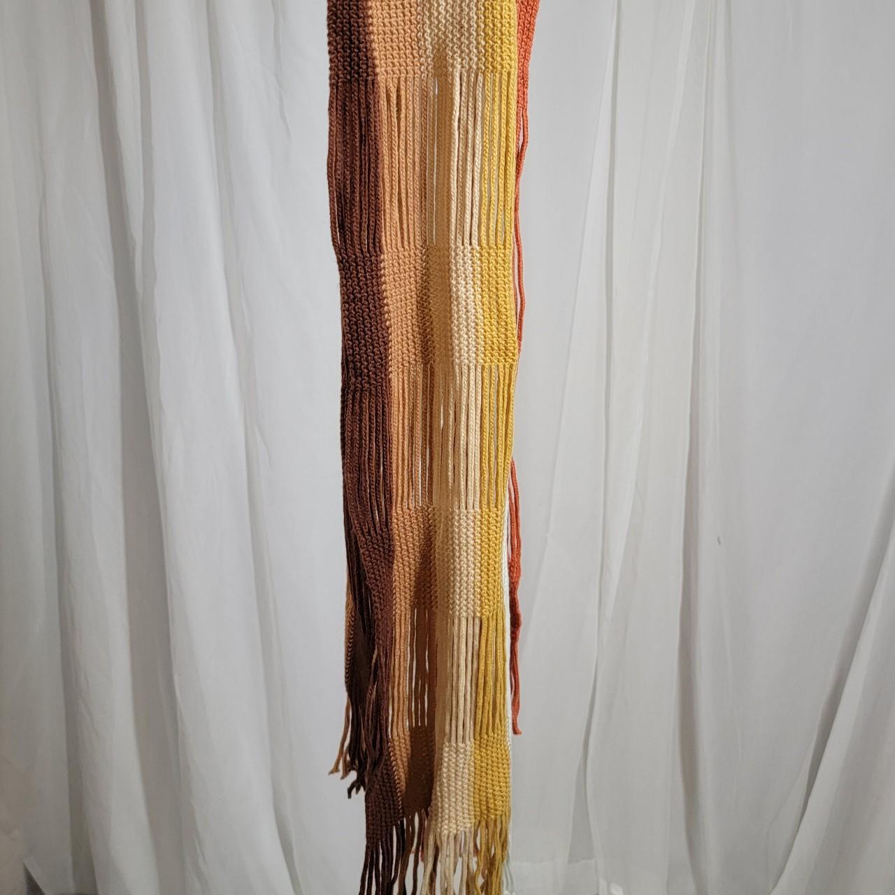 Candy Corn Colored Knit Scarf Cute fall/winter... - Depop