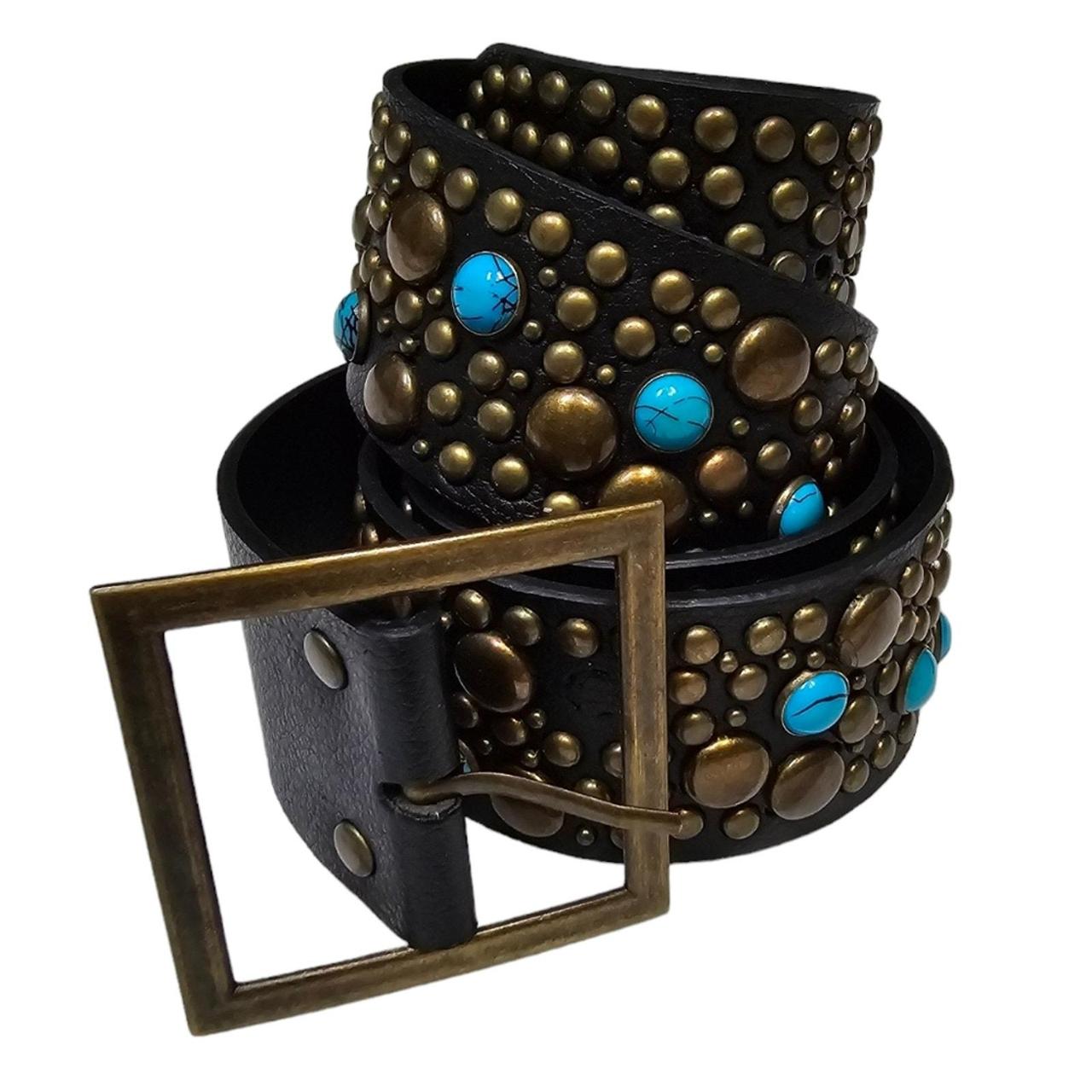Turquoise and Bronze Studded Belt Gorgeous faux... - Depop