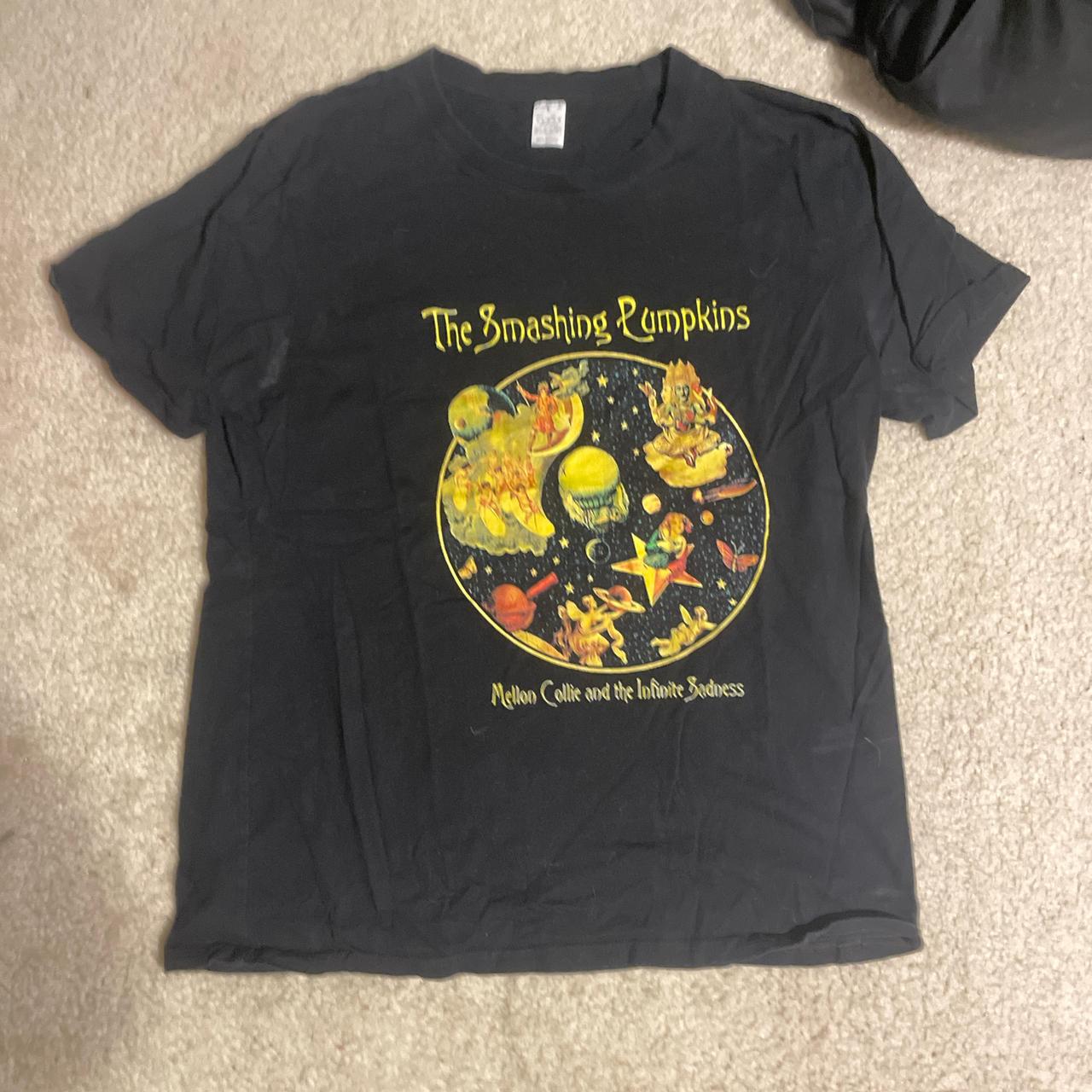 The Smashing Pumpkins black graphic tee... - Depop