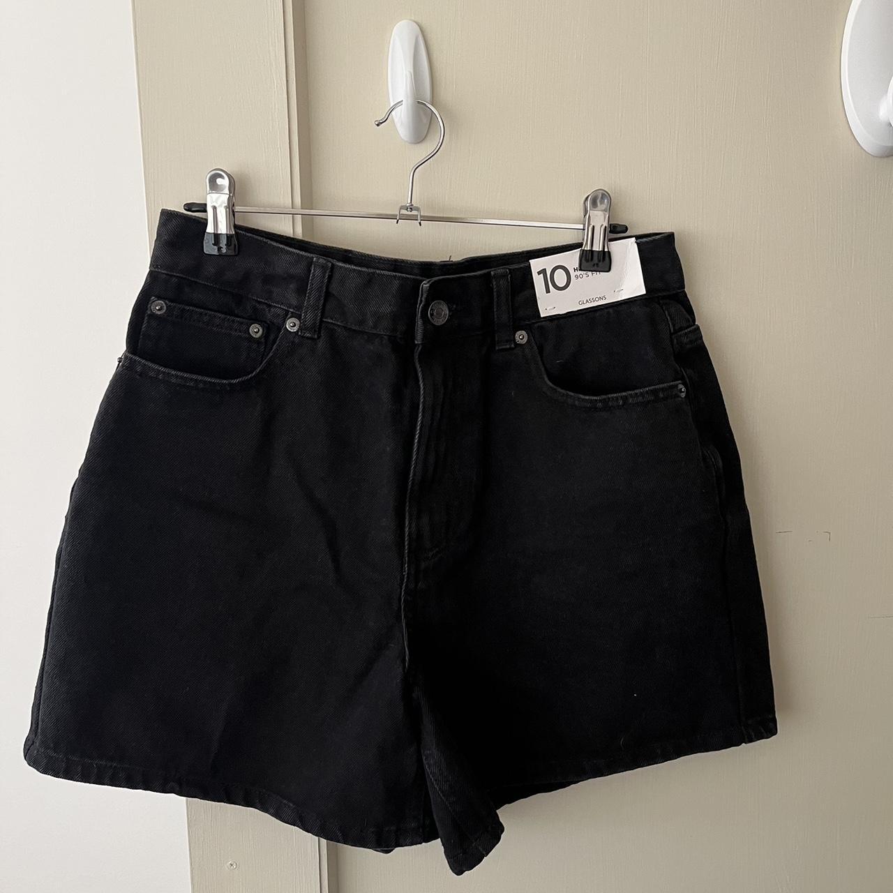 Glassons 90s style black denim shorts brand new with... - Depop