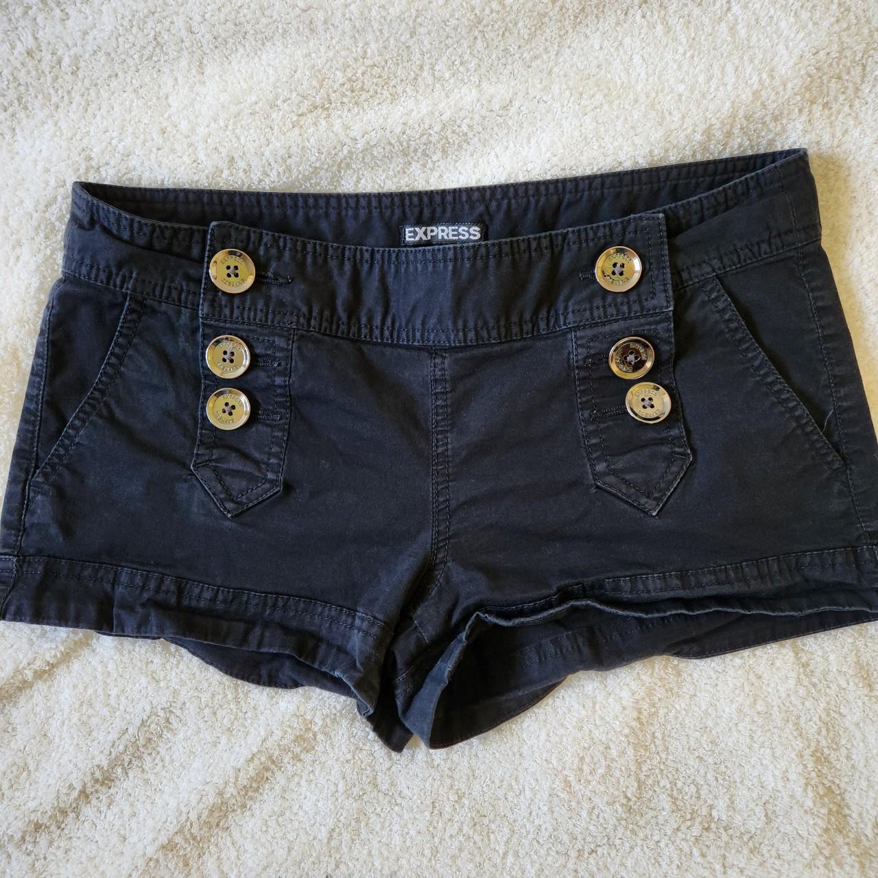 Low-Rise Button-up Black Shorts •Brand:... - Depop