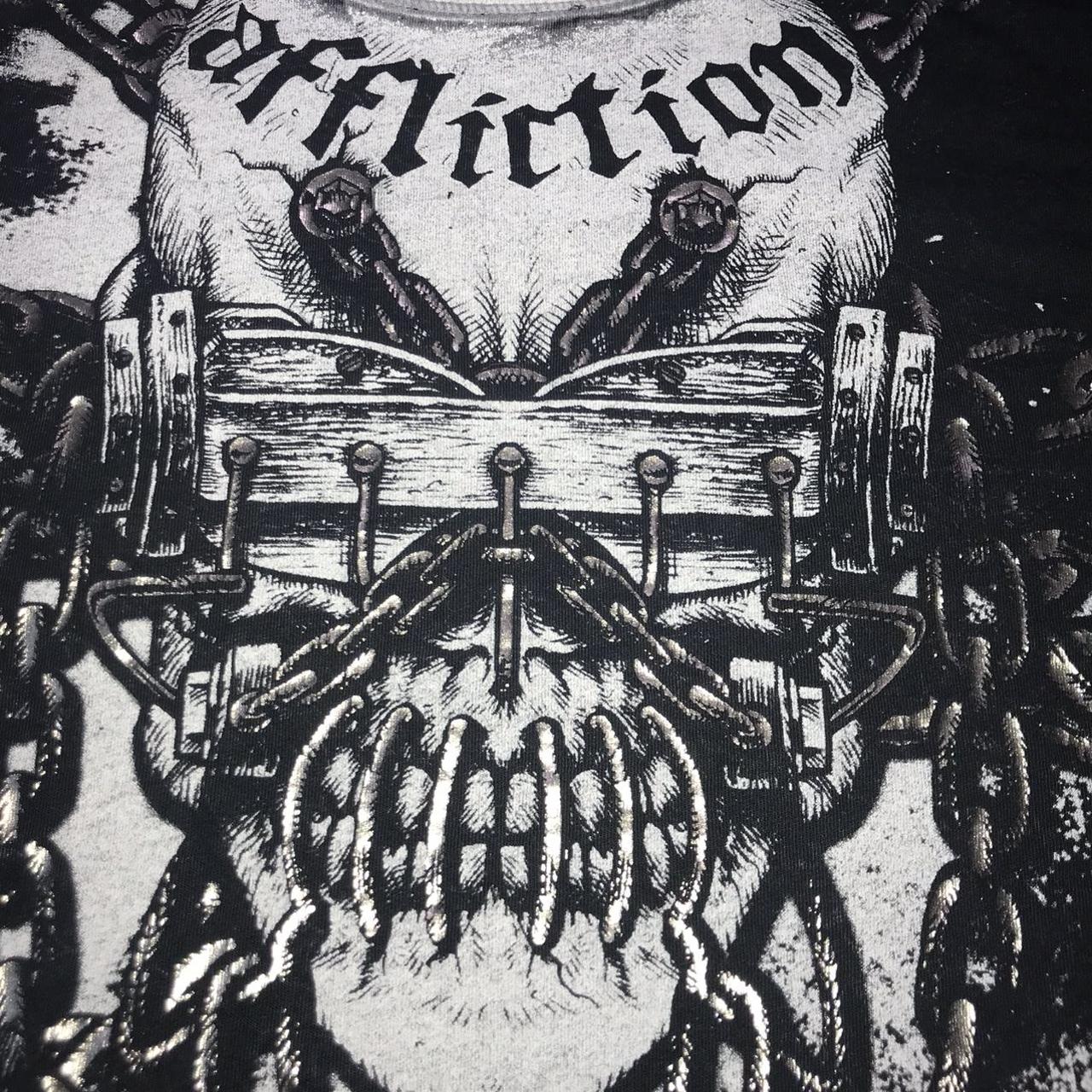 Affliction Men's Black and Silver T-shirt | Depop