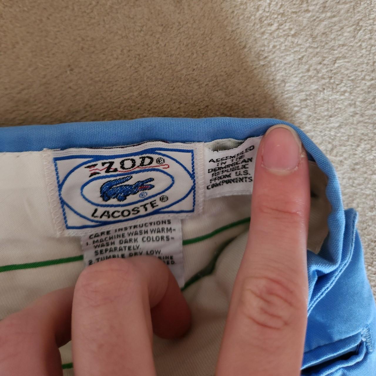 Vintage 80s/90s Izod sky blue men's short shorts... - Depop