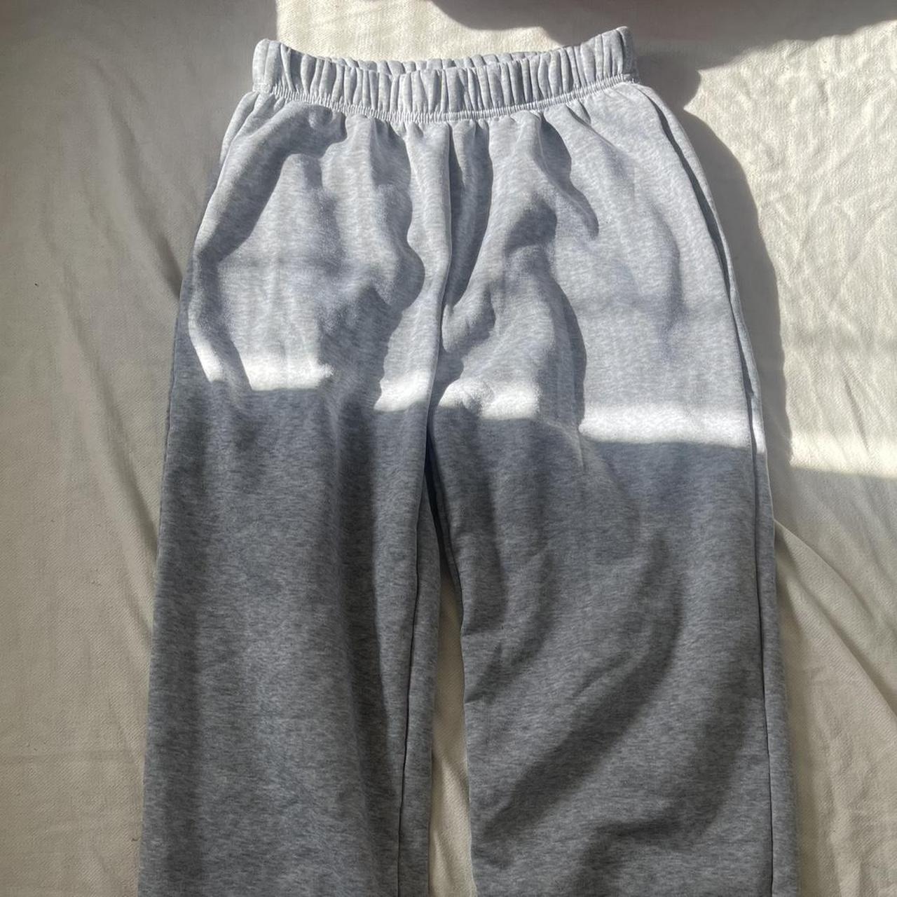 gray cuffed sweatpants! in perfect condition. no tag... - Depop