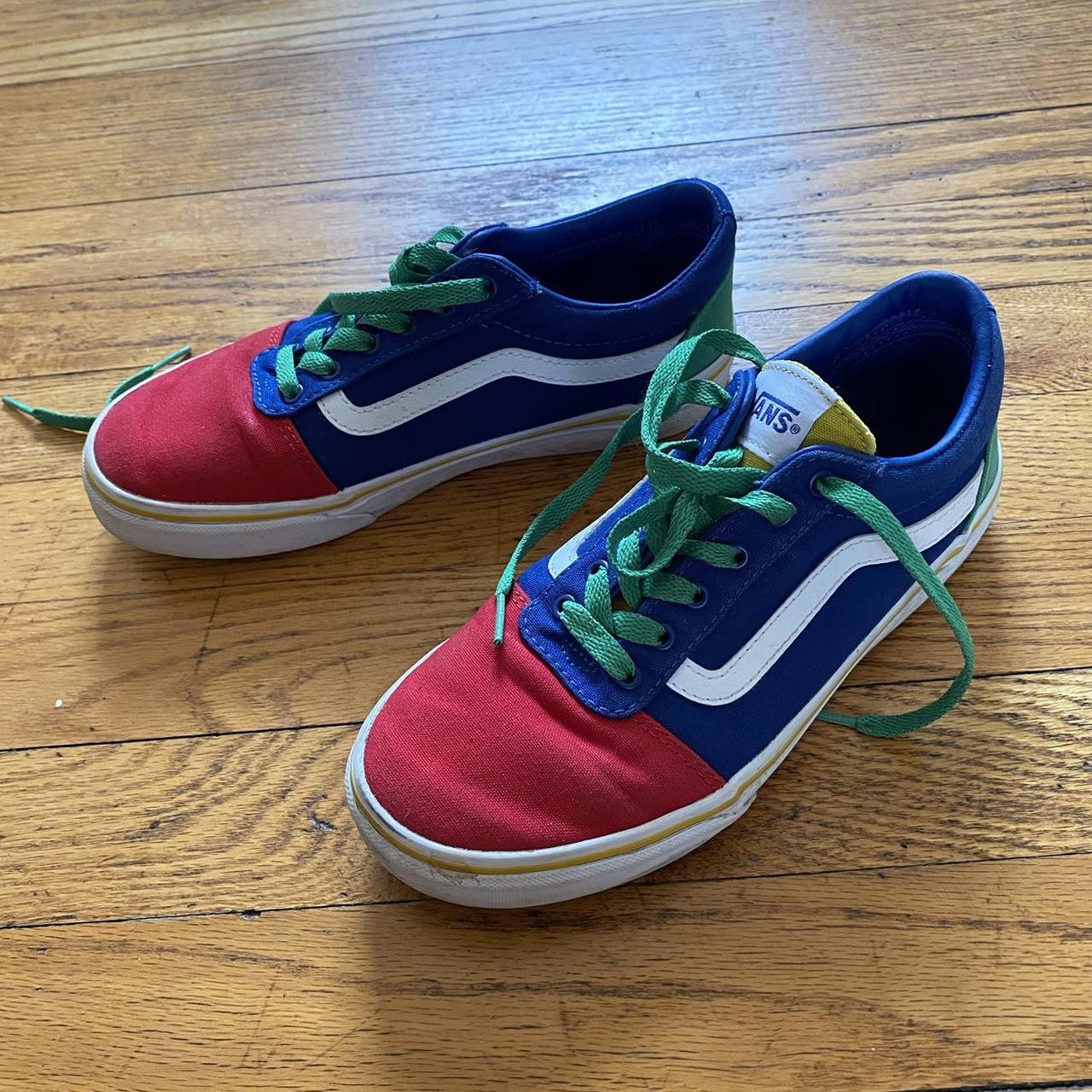 Boys size 4 (women’s 5/6) colorblock vans - Depop