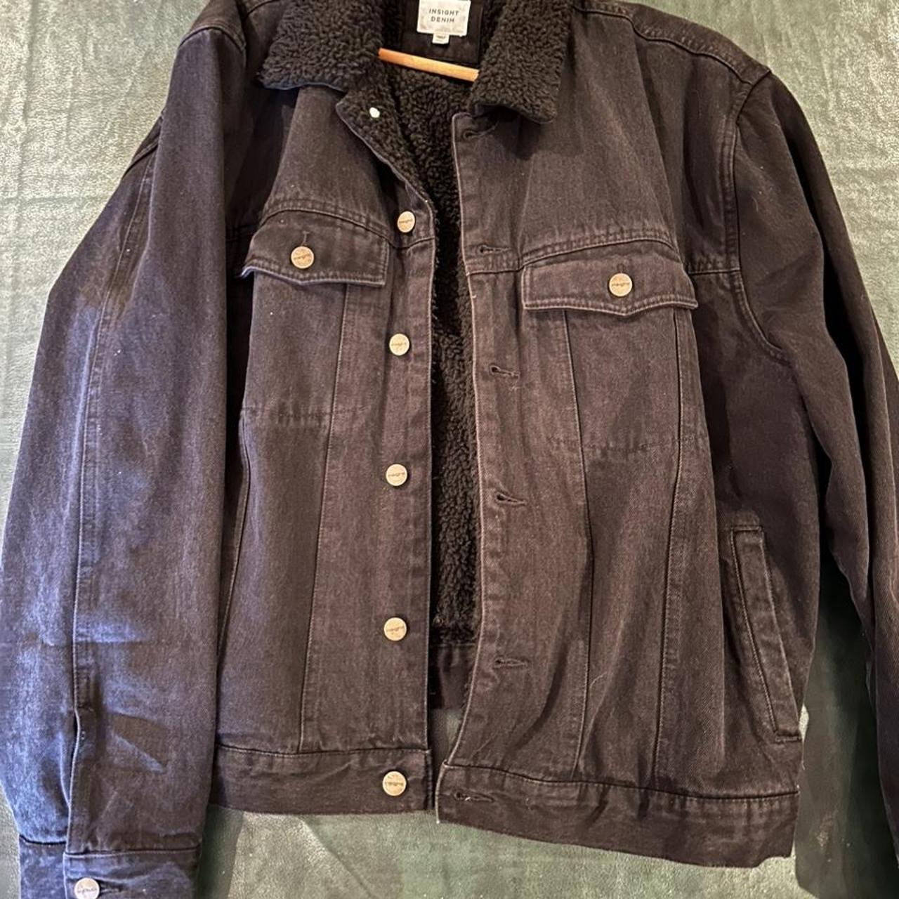 Insight XXL sherpa denim jacket fur collar Worn... - Depop