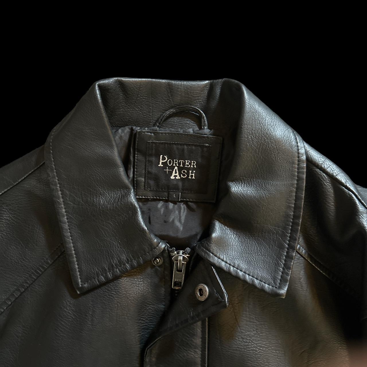 Porter + Ash Faux Leather Bomber Jacket. Slight... - Depop