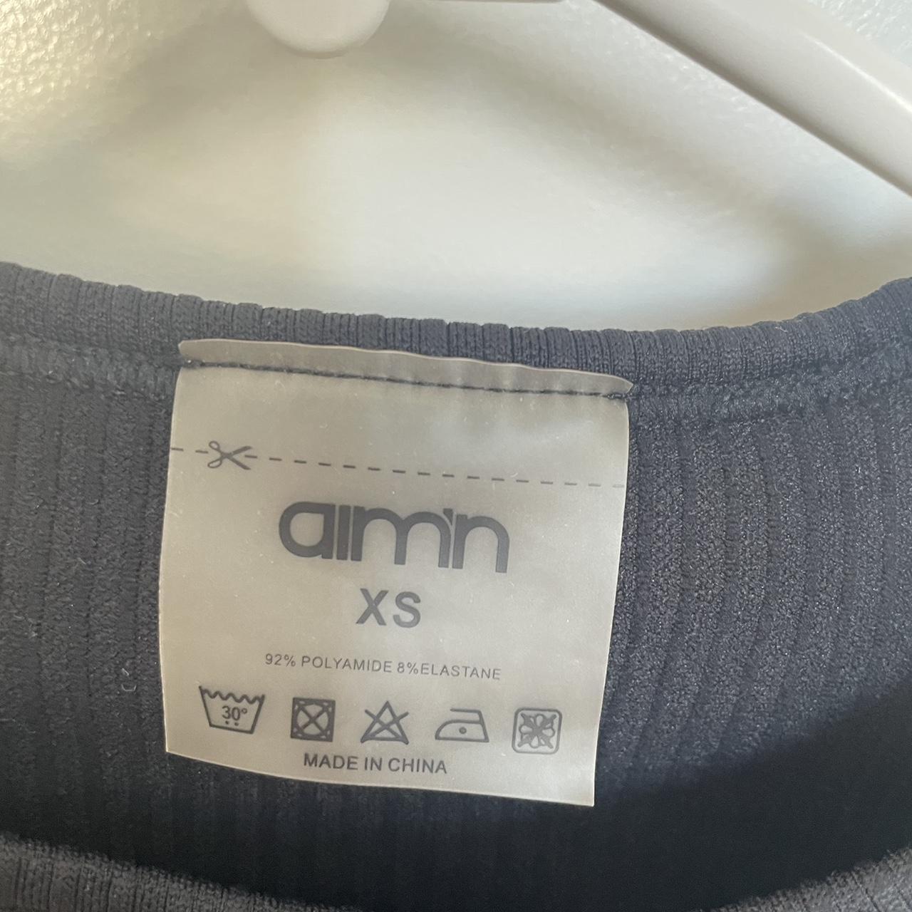 AIMN black/brown ribbed seamless crop long... - Depop