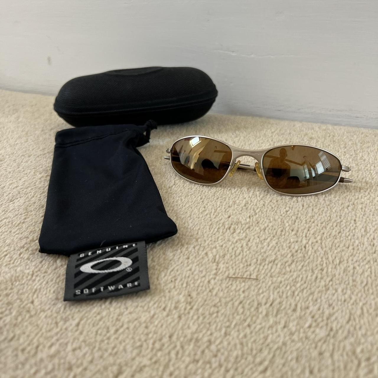 Oakley A Wire sunglasses. Silver frame with gold... - Depop