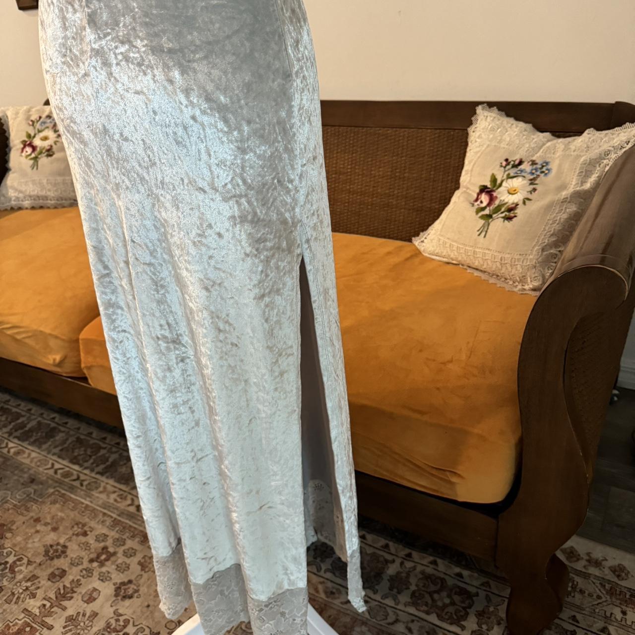 INSANE silver maxi claire pettibone silver velvet... - Depop