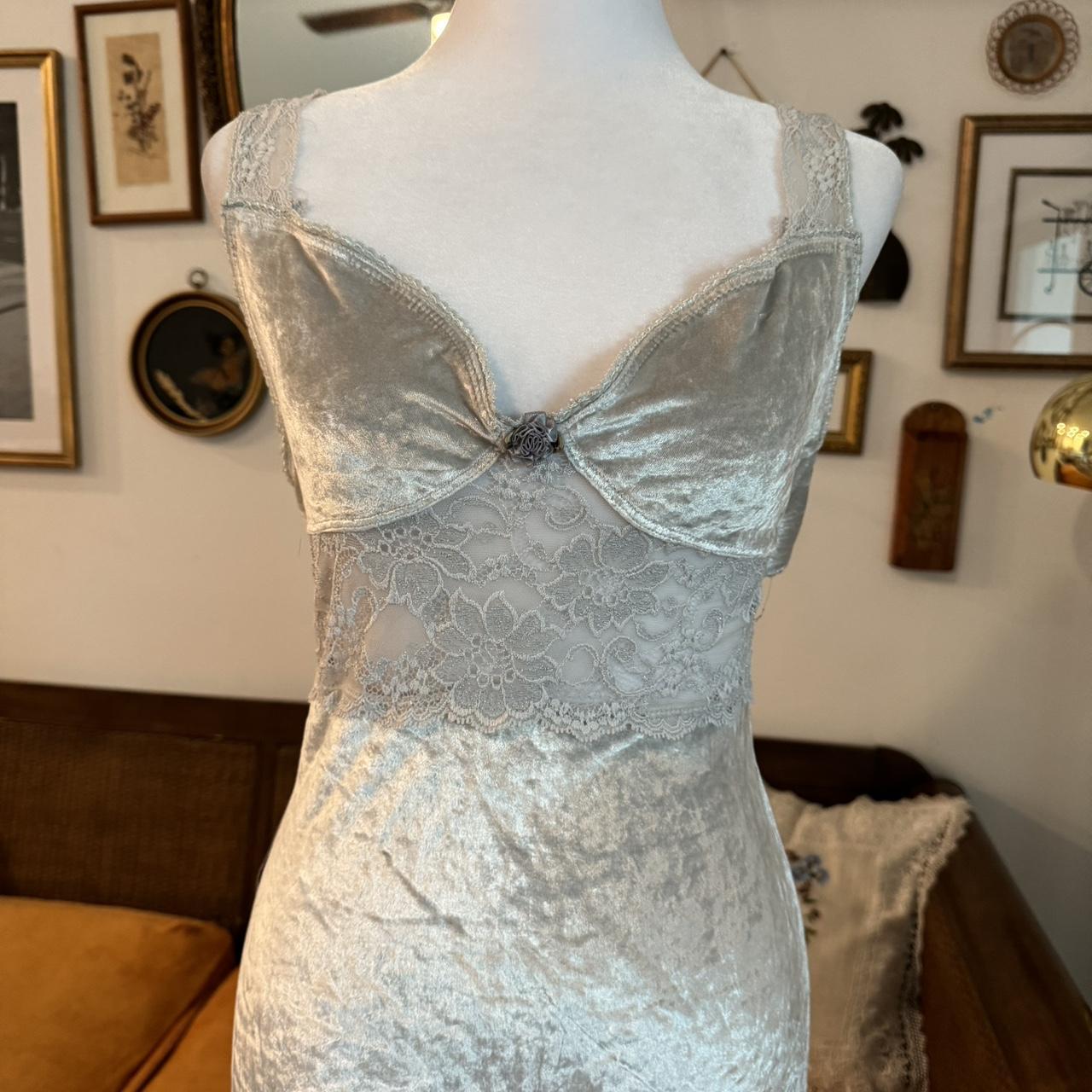INSANE silver maxi claire pettibone silver velvet... - Depop