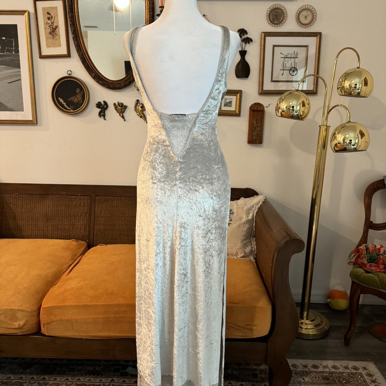 INSANE silver maxi claire pettibone silver velvet... - Depop