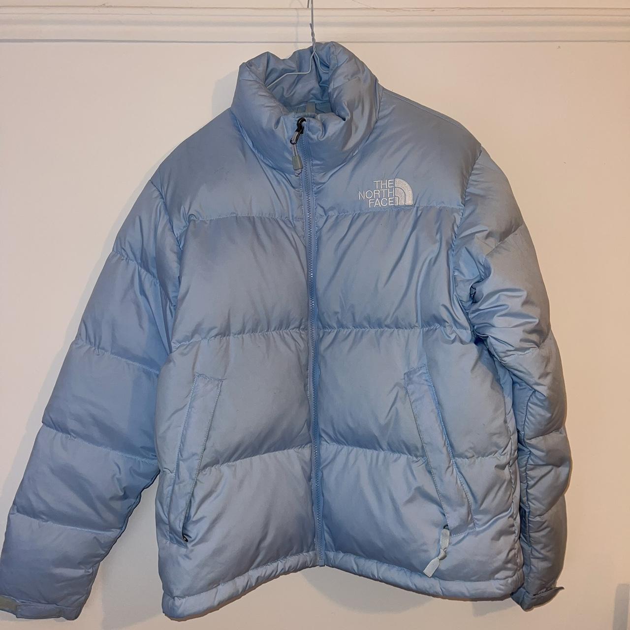 The North Face Baby Blue Puffer Coat 💙 Size Large... - Depop