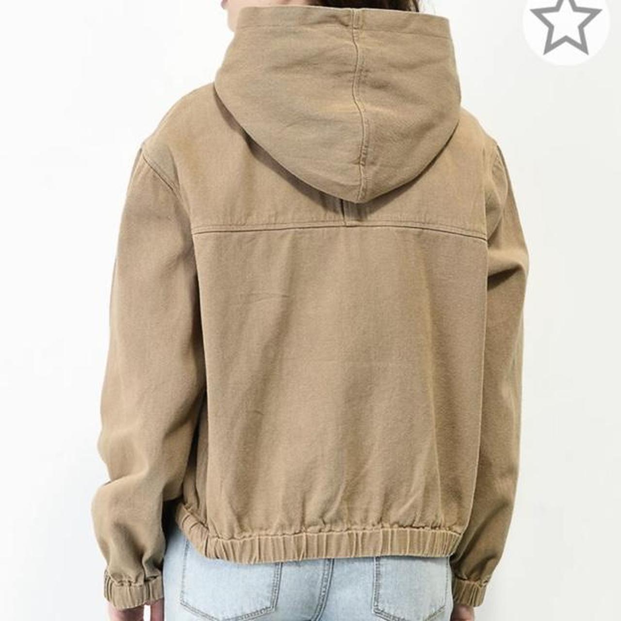 Odd Future Cream & Blue Hooded Denim Jacket... - Depop