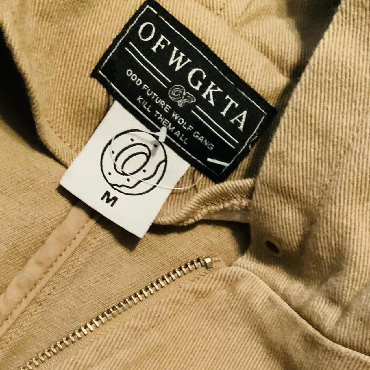 Odd Future Cream & Blue Hooded Denim Jacket... - Depop