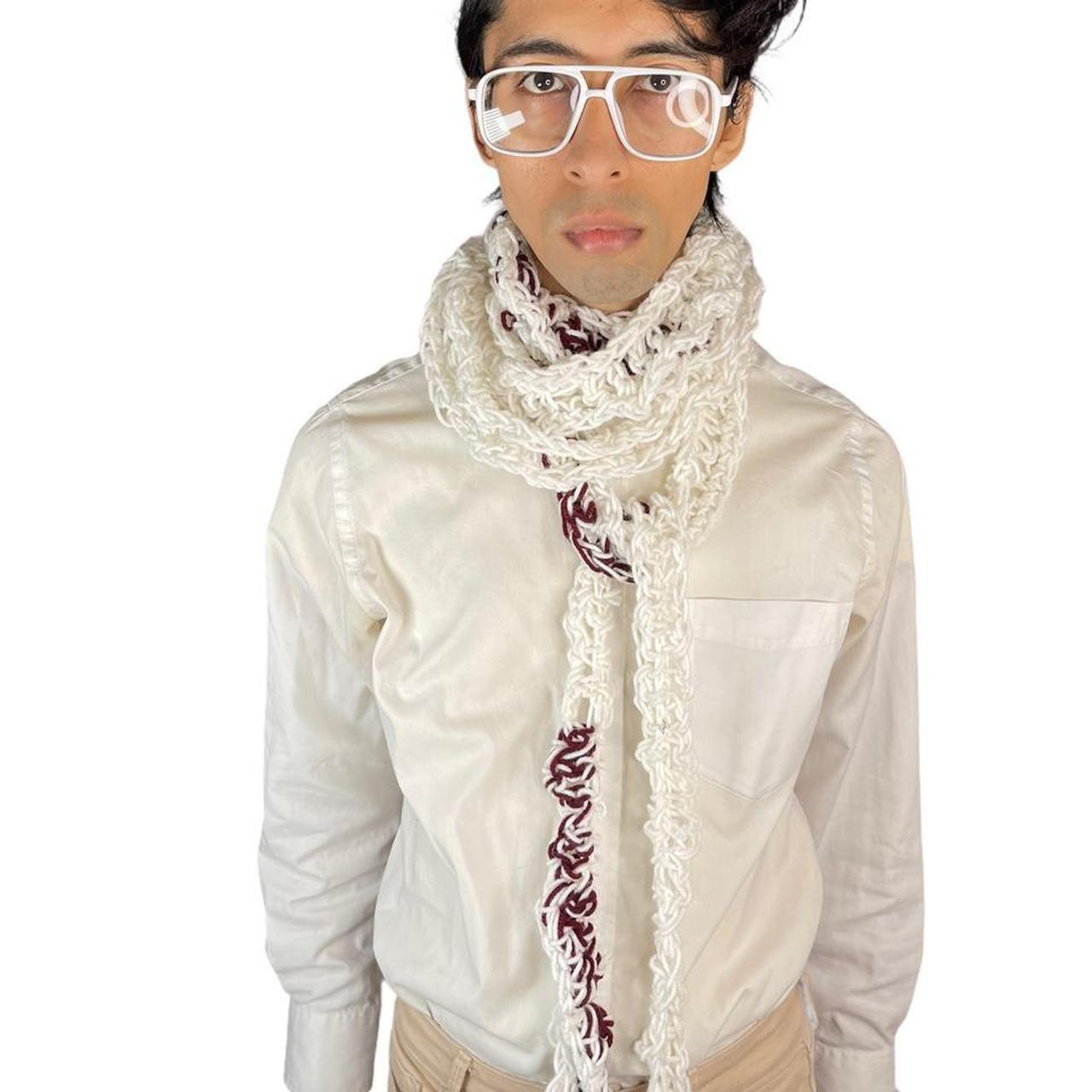 Crochet Handmade Scarf Accessory Long Fashion... - Depop