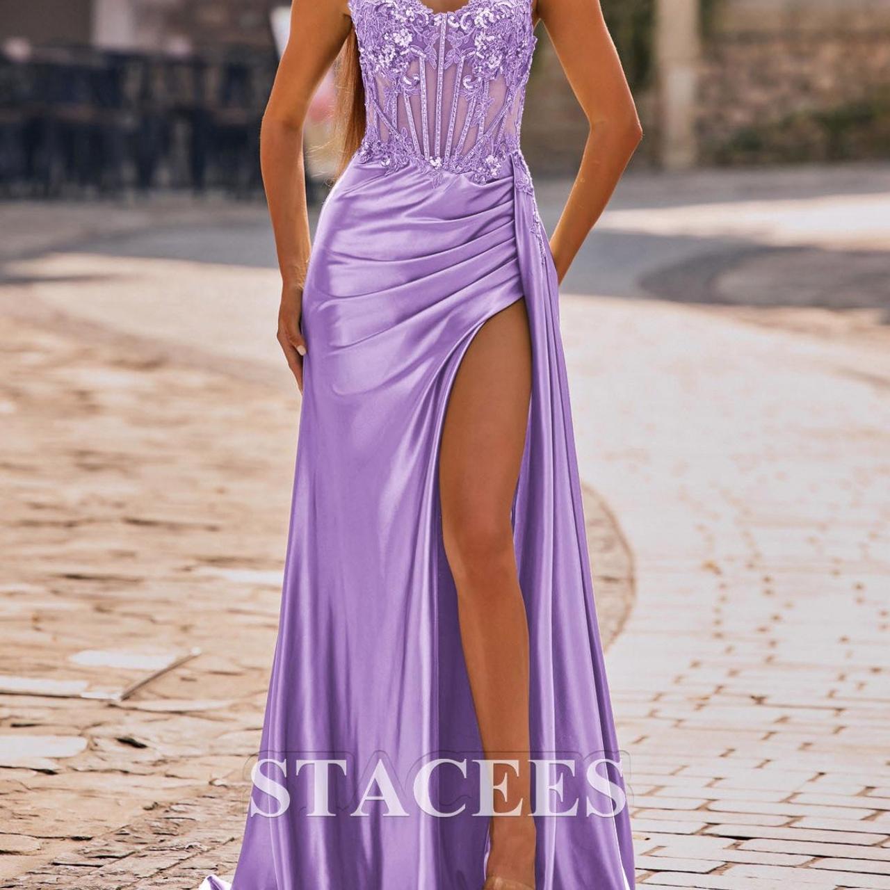 Stacees light purple corset prom dress. Never worn,... | Depop