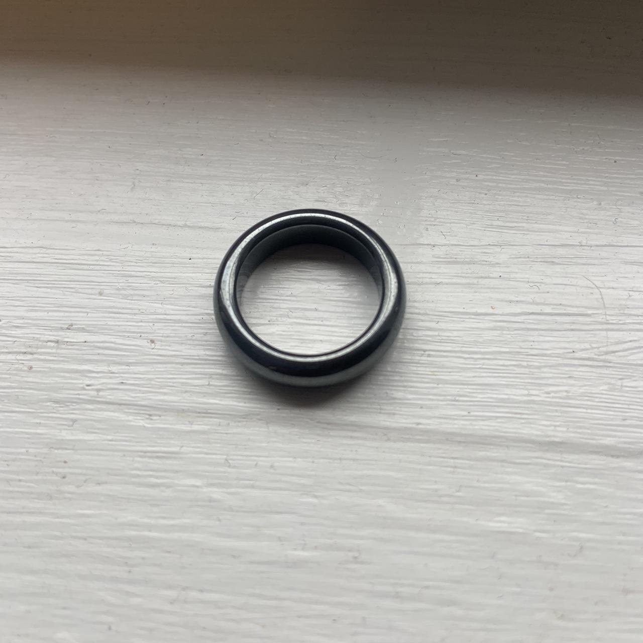 black metal ring size 4 very cute emo goth - Depop
