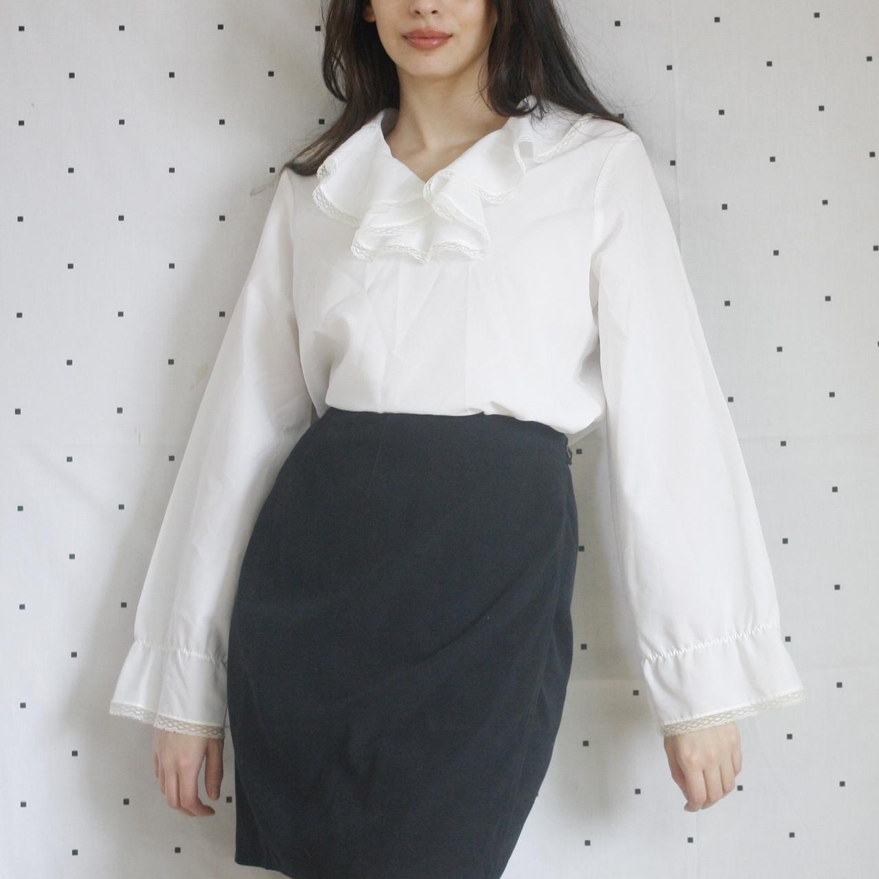 70s Teddie Ruffle Collar blouse! This is such a cute... - Depop