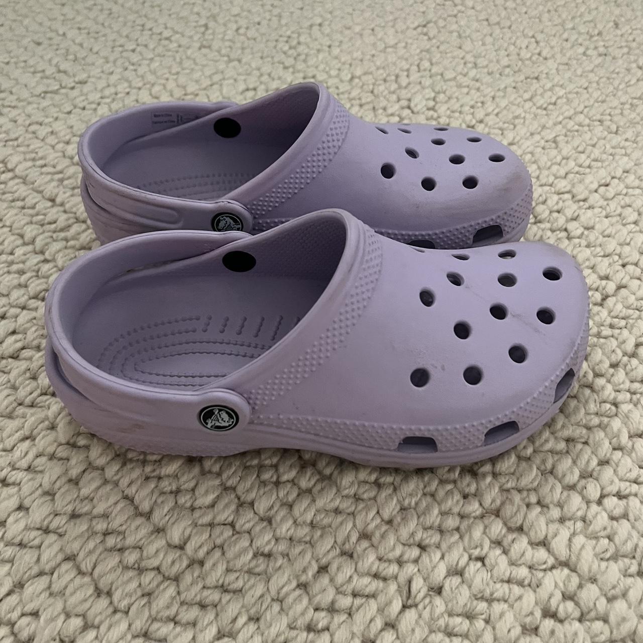 Light purple crocs in size 7 (women’s). Note slight... - Depop