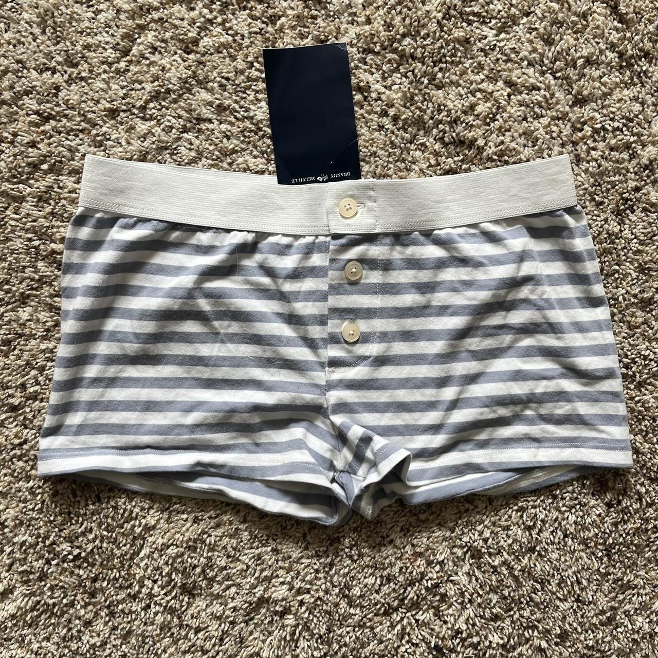 Brandy Melville boxers Blue stripped brandy boxers... - Depop