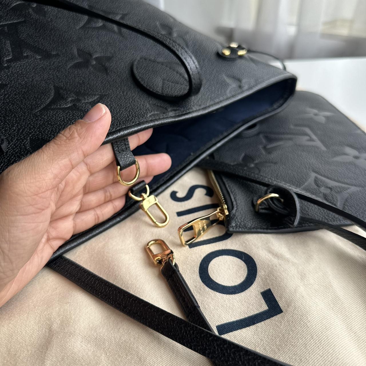 Louis Vuitton Neverfull Monogram in Black With... - Depop