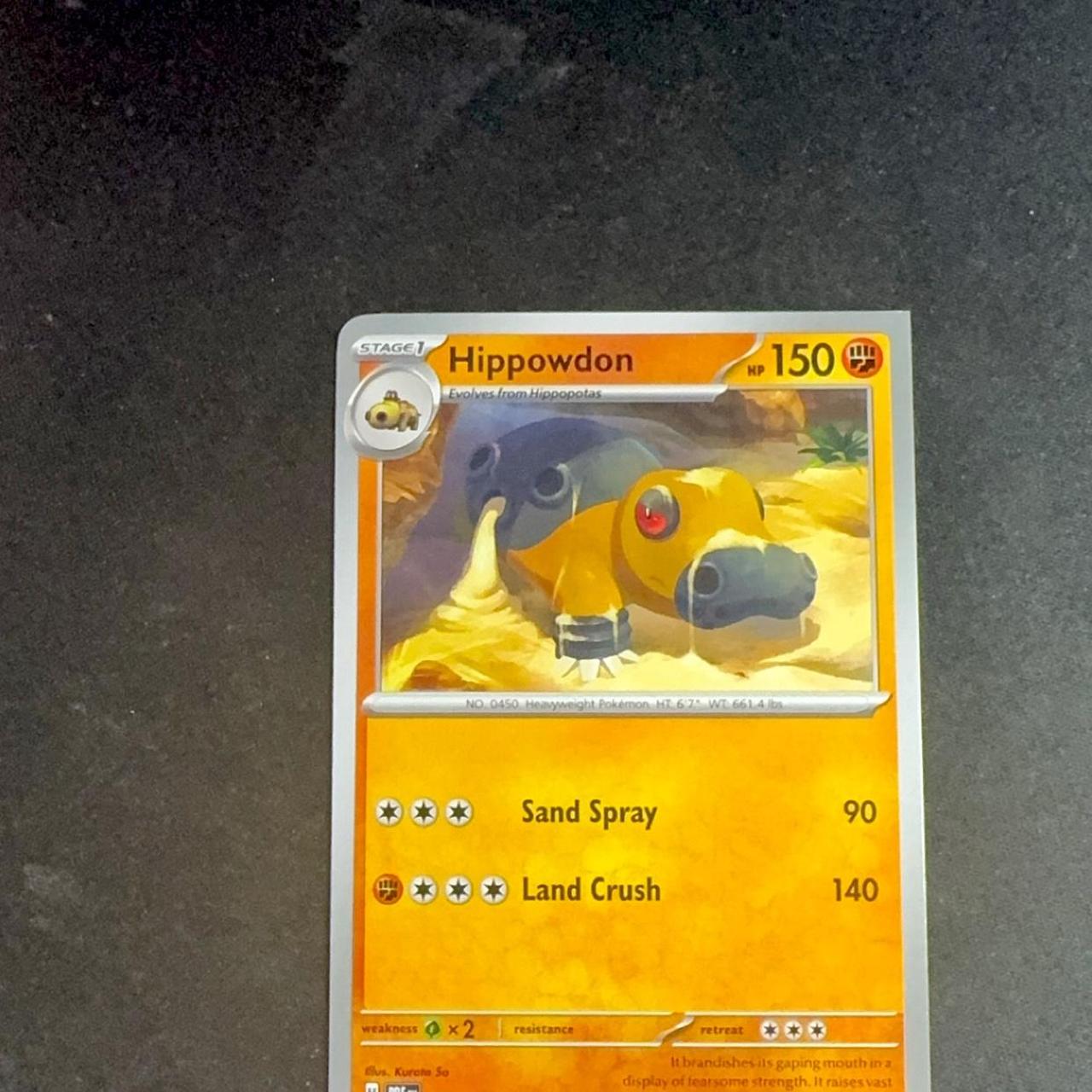 MISCUT Pokémon prismatic evolutions hippowdon card... | Depop