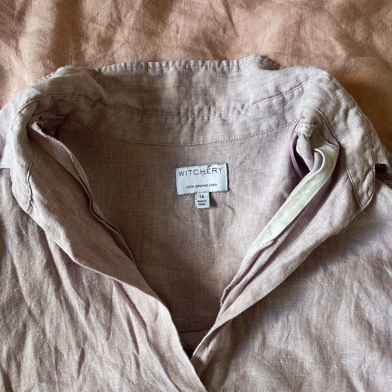 100% organic linen Witchery size 14 shirt Lovely... - Depop