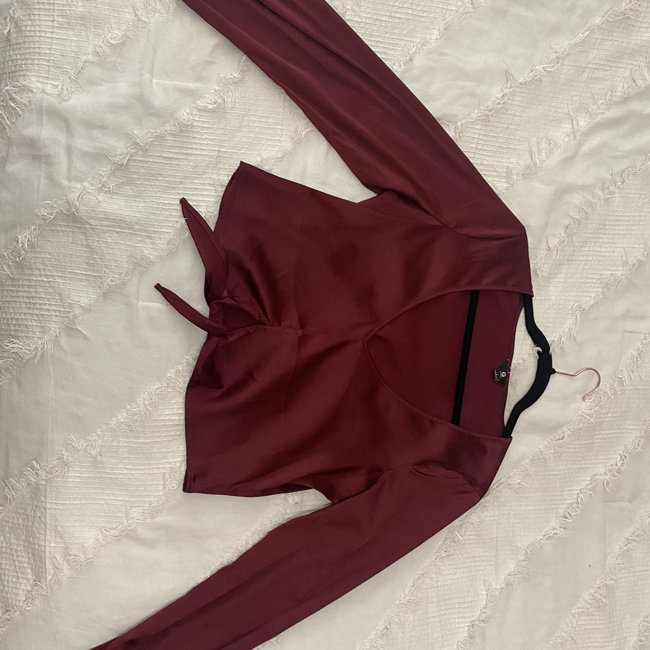 Deep V crop top with tie front. Perfect for a night... - Depop
