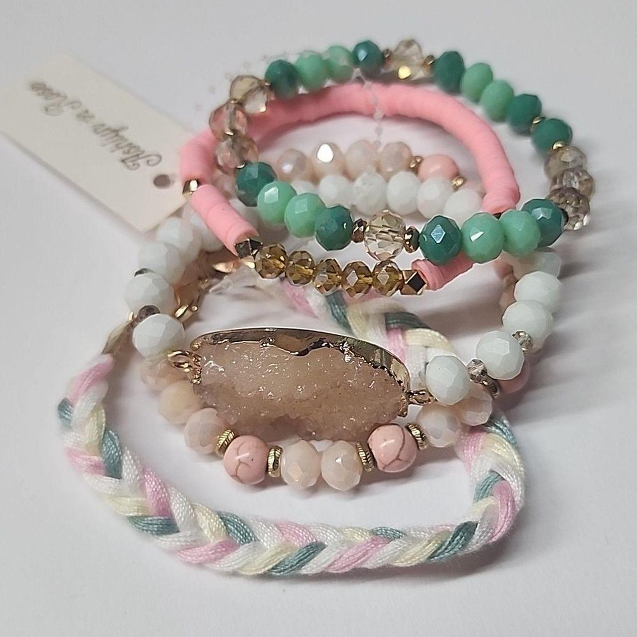 Ashlyn Rose Druzy Braclet Beaded Stack Woven... | Depop
