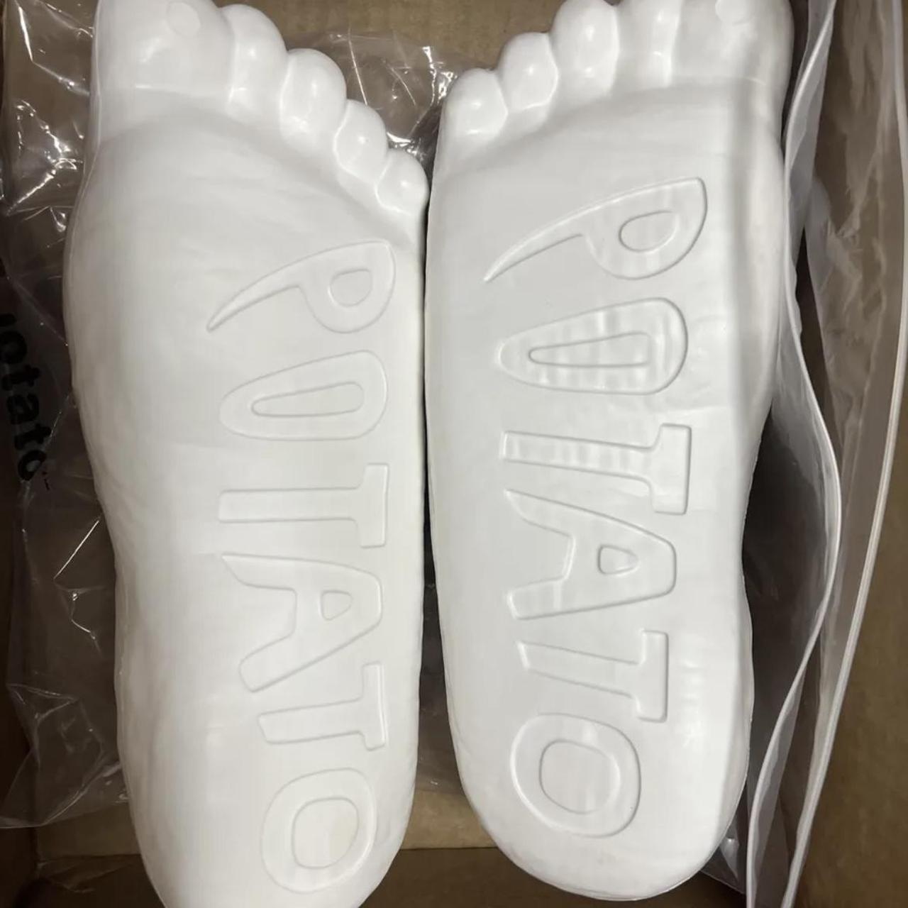 Crocs x Imran Potato Caveman Slippers White Shoes... - Depop