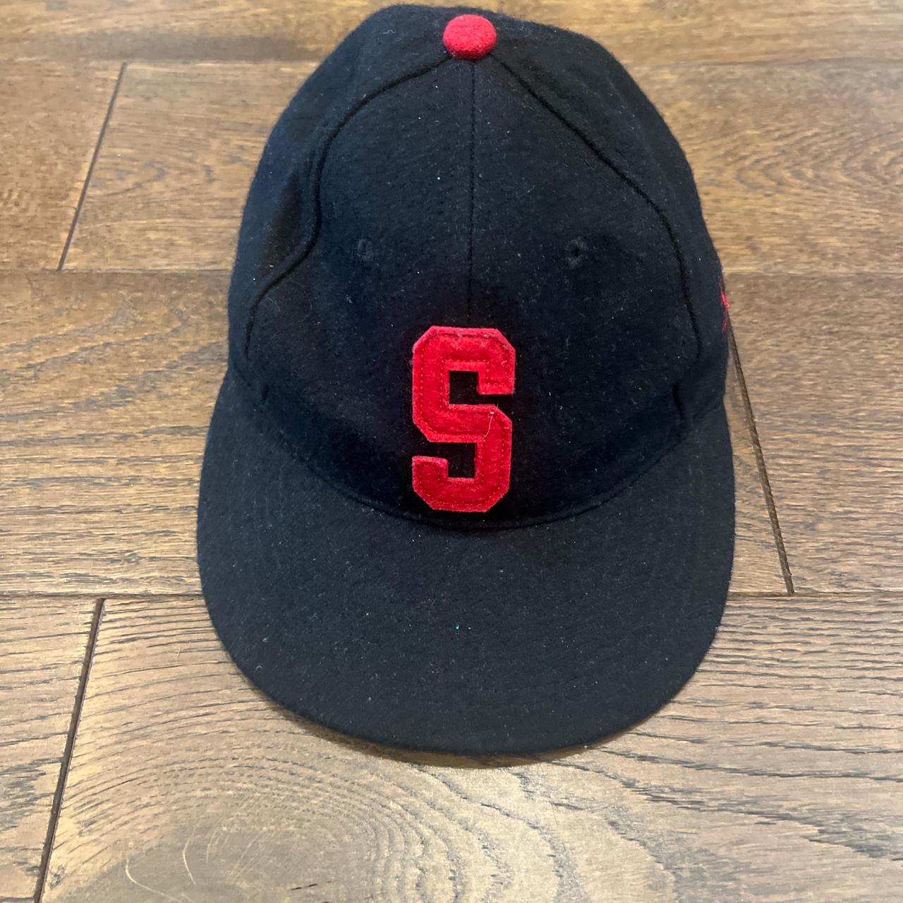 Stussy x Ebbets Field Flannels Red black cap #stussy | Depop