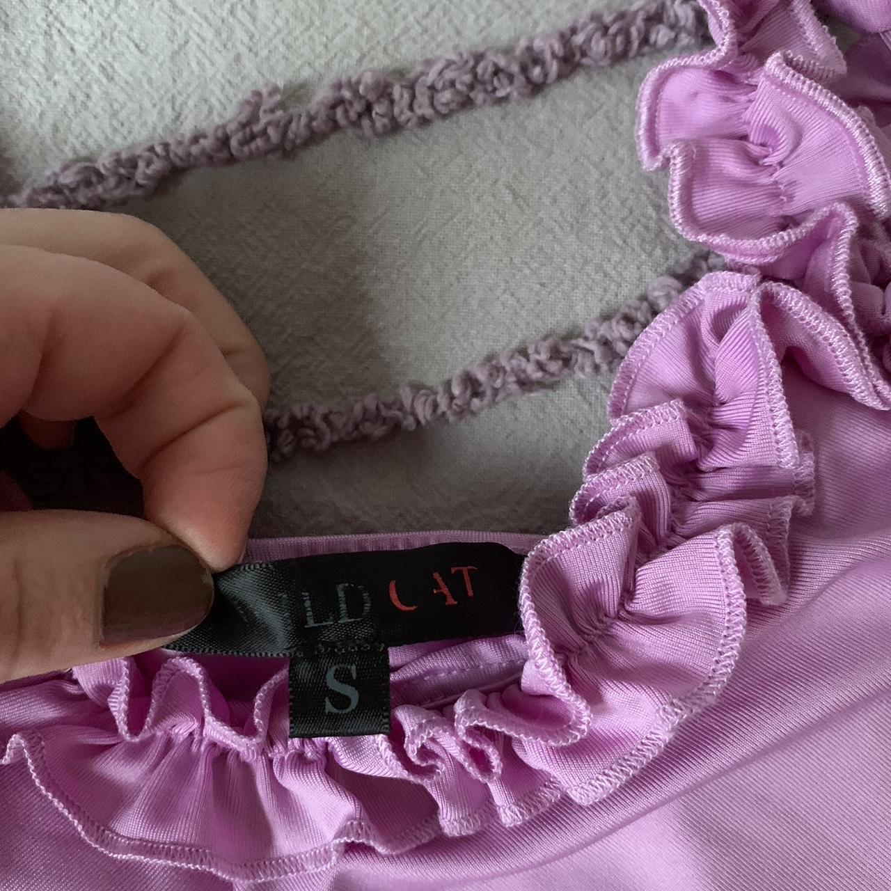 Cute lilac frilly top from Wild Cat - Depop
