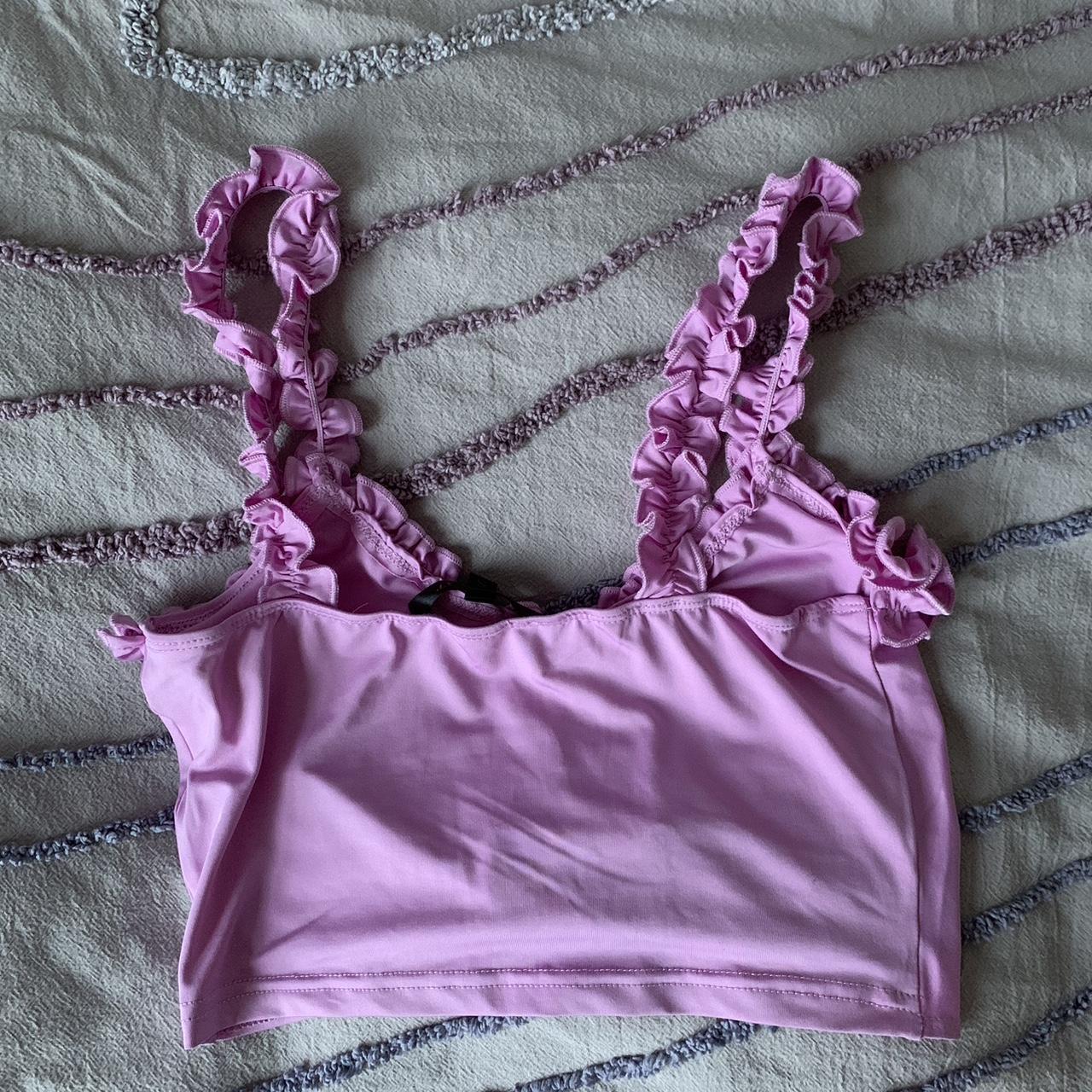 Cute lilac frilly top from Wild Cat - Depop