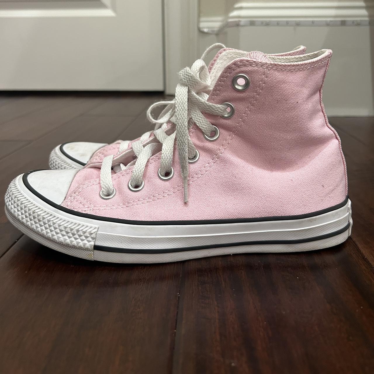 pink custom converse women’s 5.5, best fits size... - Depop
