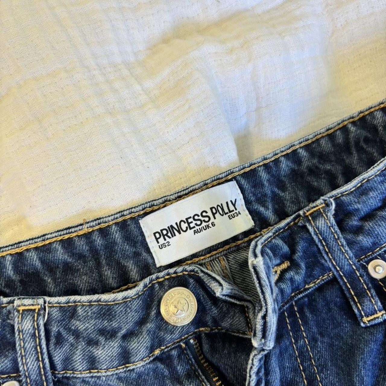 Princess Polly High-waisted wide-leg blue denim... | Depop