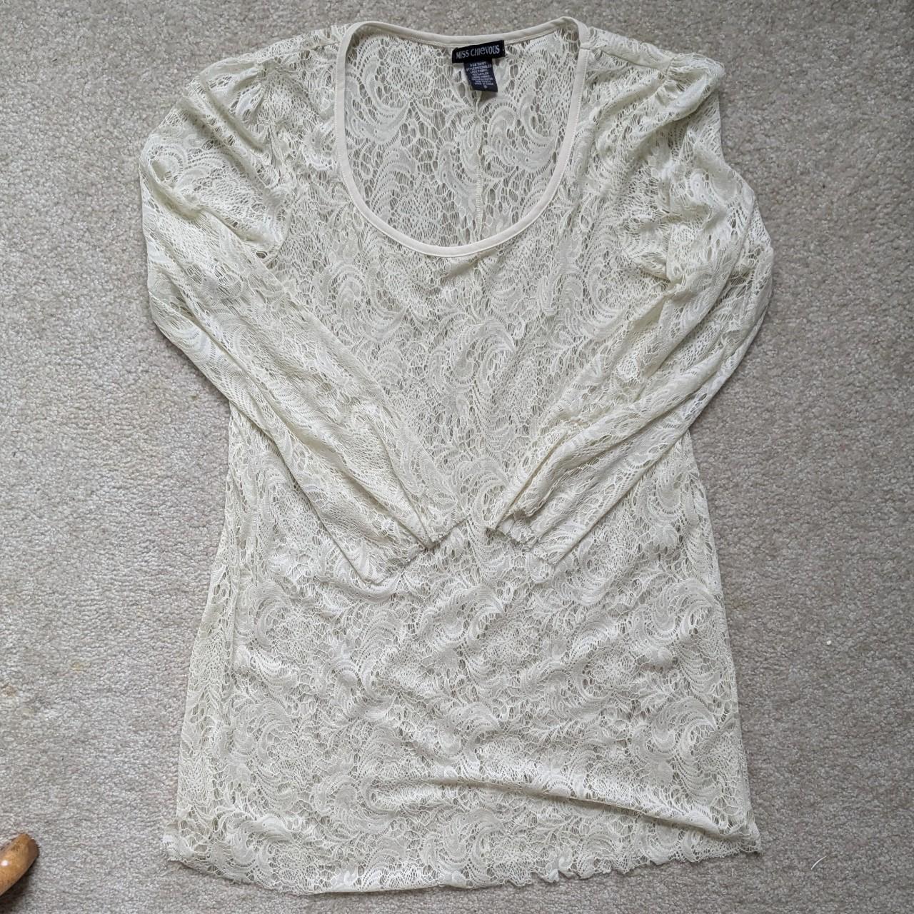 Miss Chevious floral lace long sleeve top pretty... | Depop