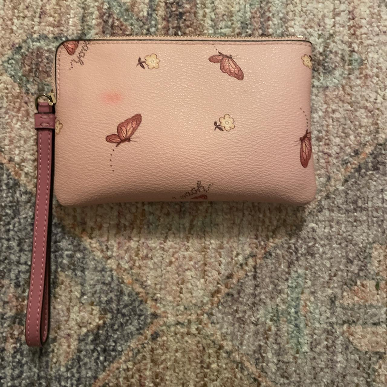 Coach wallet in the color pink with butterflies and... - Depop