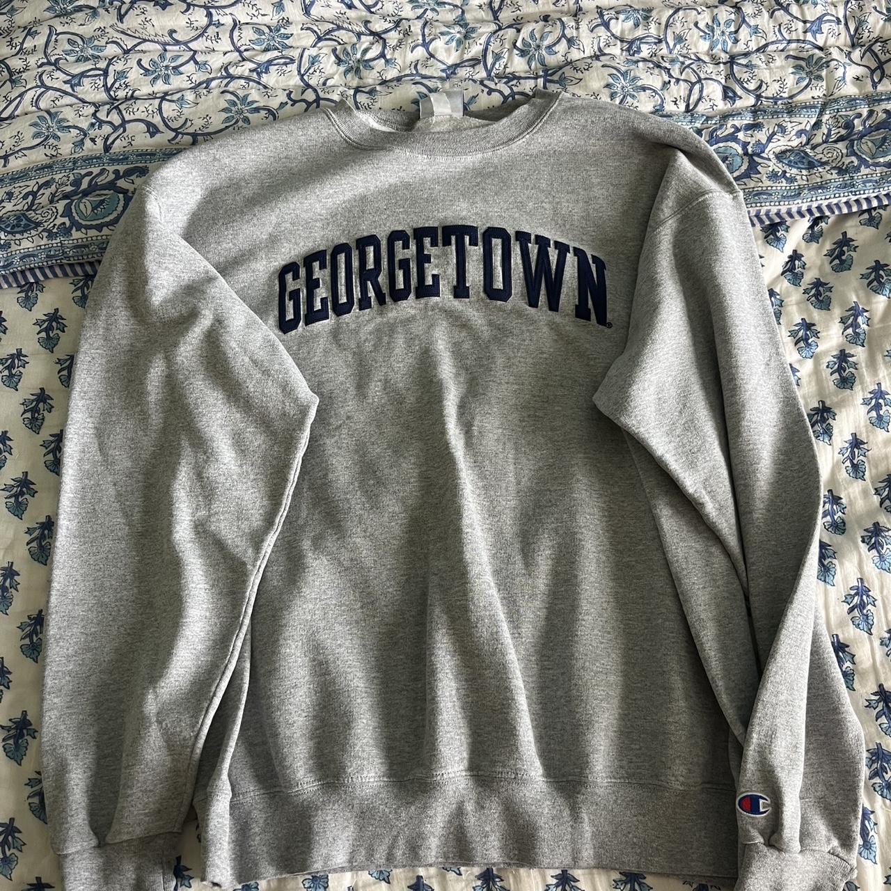 Authentic Vintage Grey Champion Georgetown crewneck... | Depop