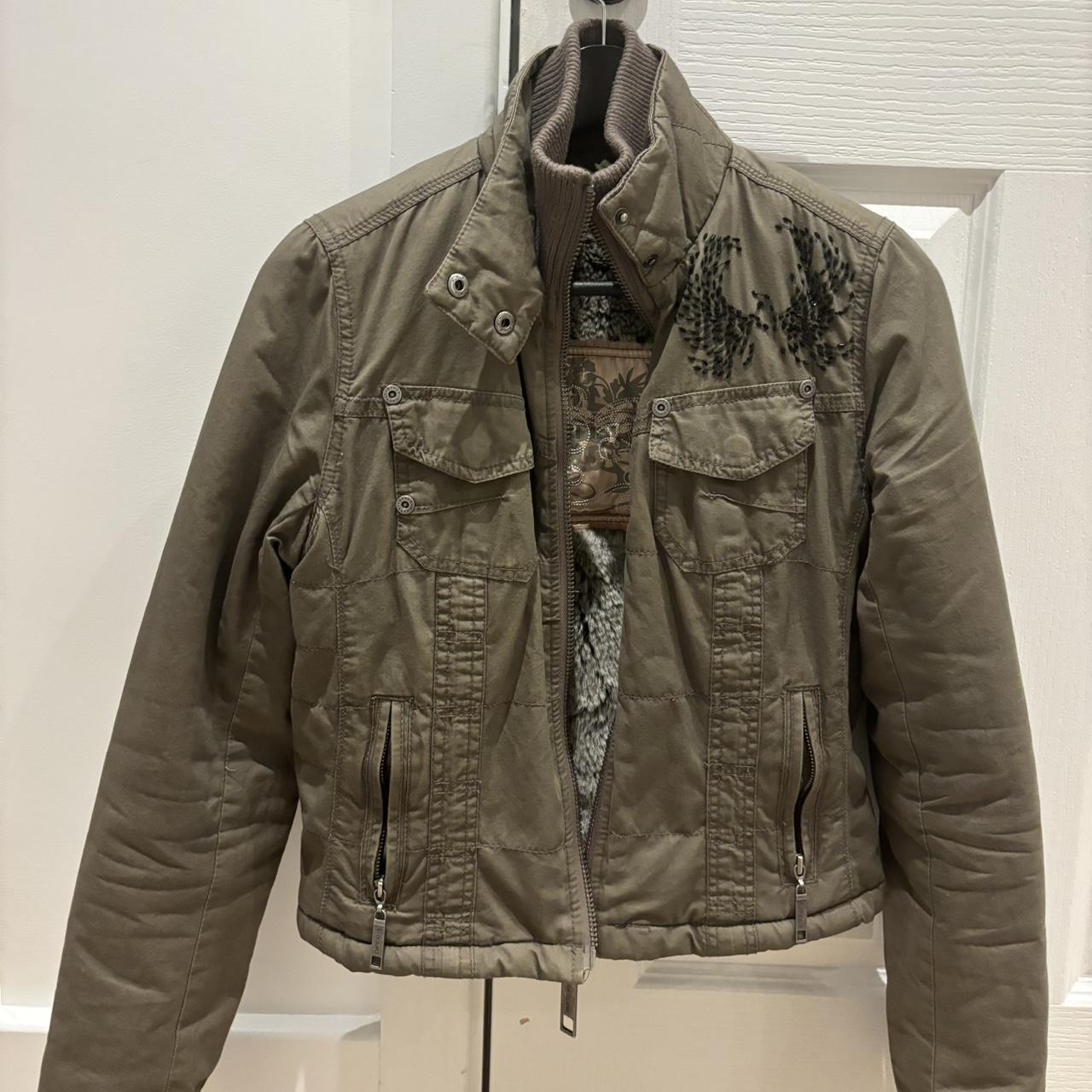 Y2K Army Green bommer jacket #y2k #bommerjacket... - Depop