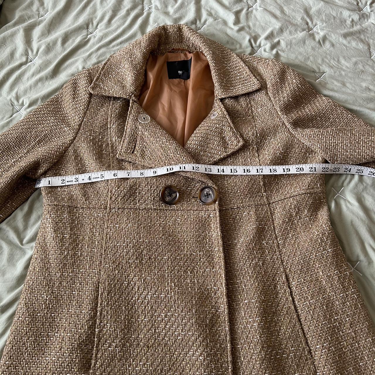 Tan with Golden Threat Coat This coat is tan color... - Depop