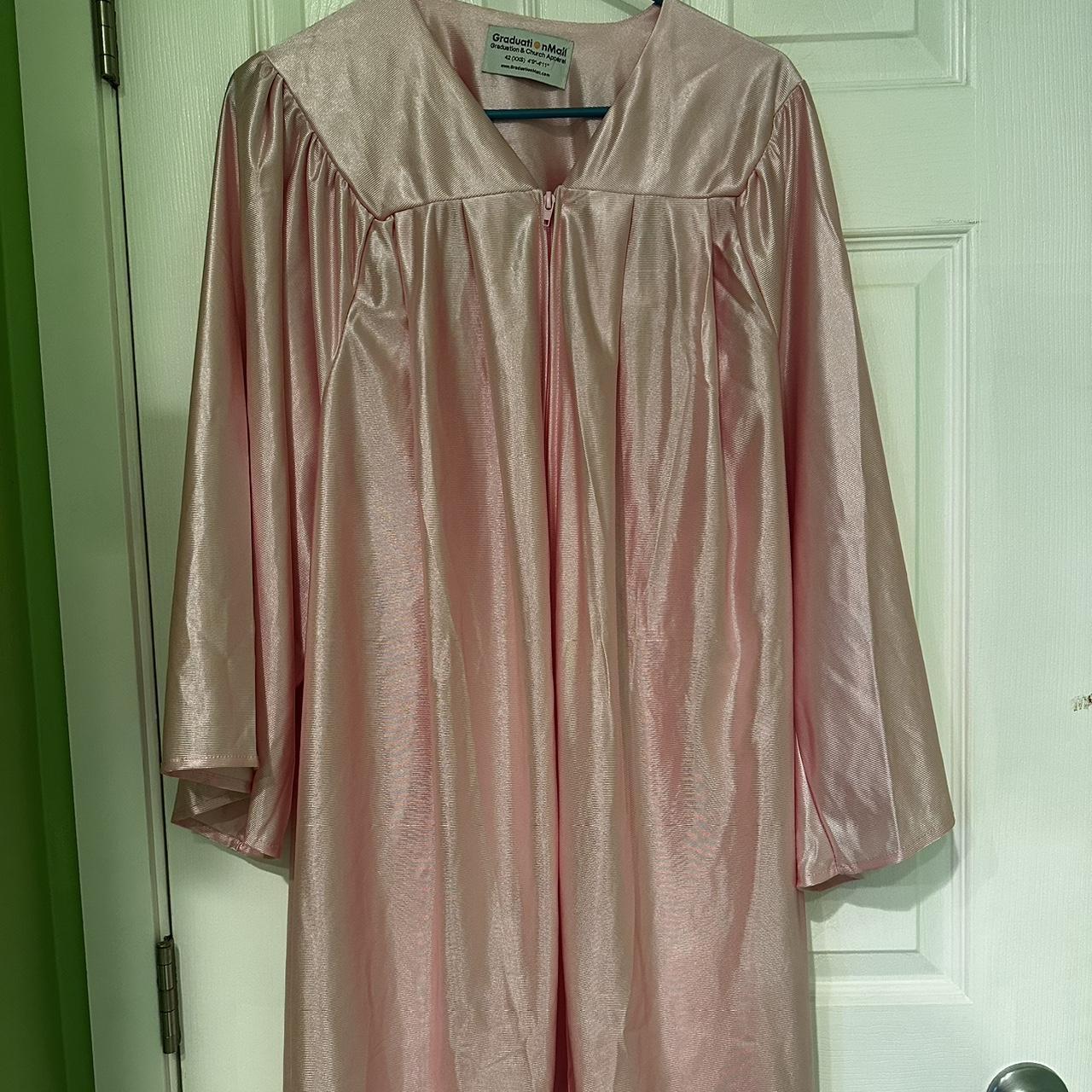 Pink grad cap and gown. Super cute worn once.... - Depop